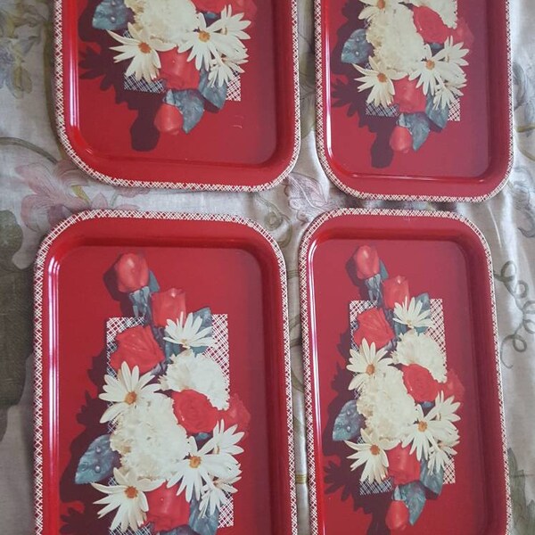 Floral Metal Tray - Etsy