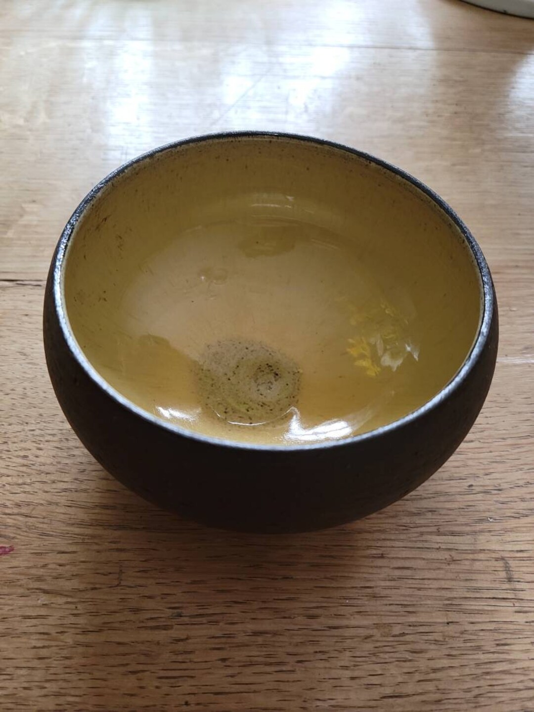 Henry Larsen Ditlev Bowl, Danish Studio Bowl, Yellow Glaze Interior ...