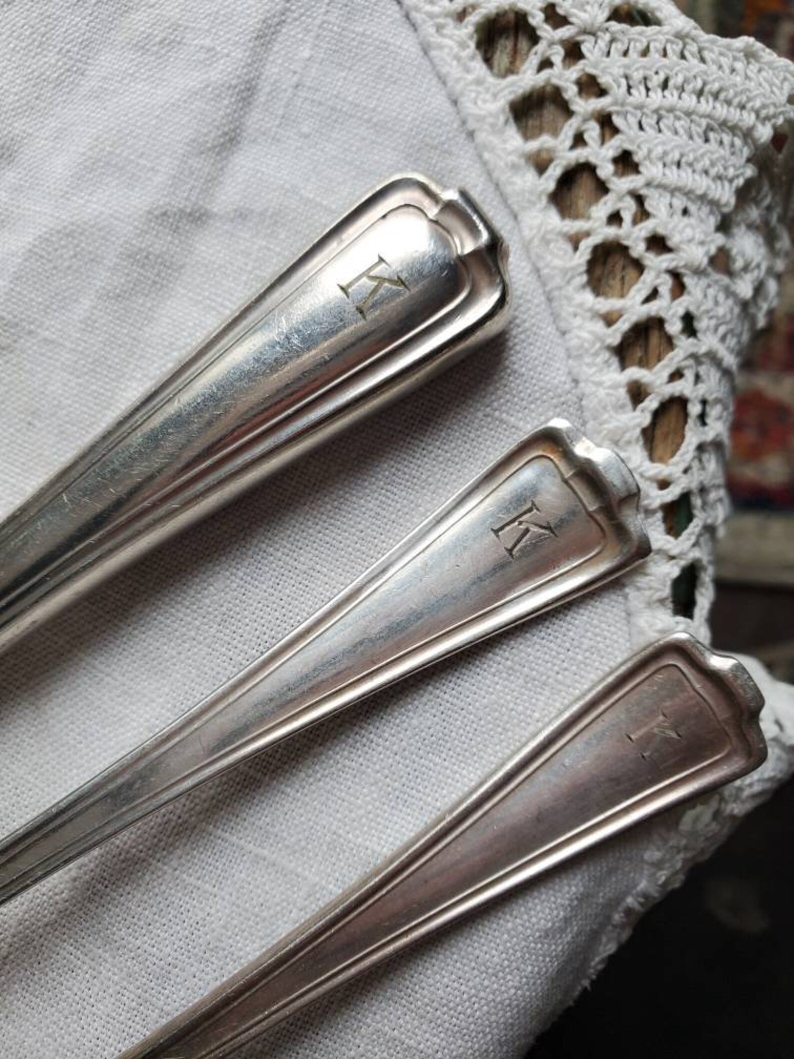 Wm. Rogers Utensils Monogrammed K Modern Style Vintage Lot - Etsy