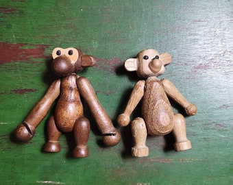 Vintage Large Zoo Line Wooden Monkey Mid Century Wood Danish Zooline ...
