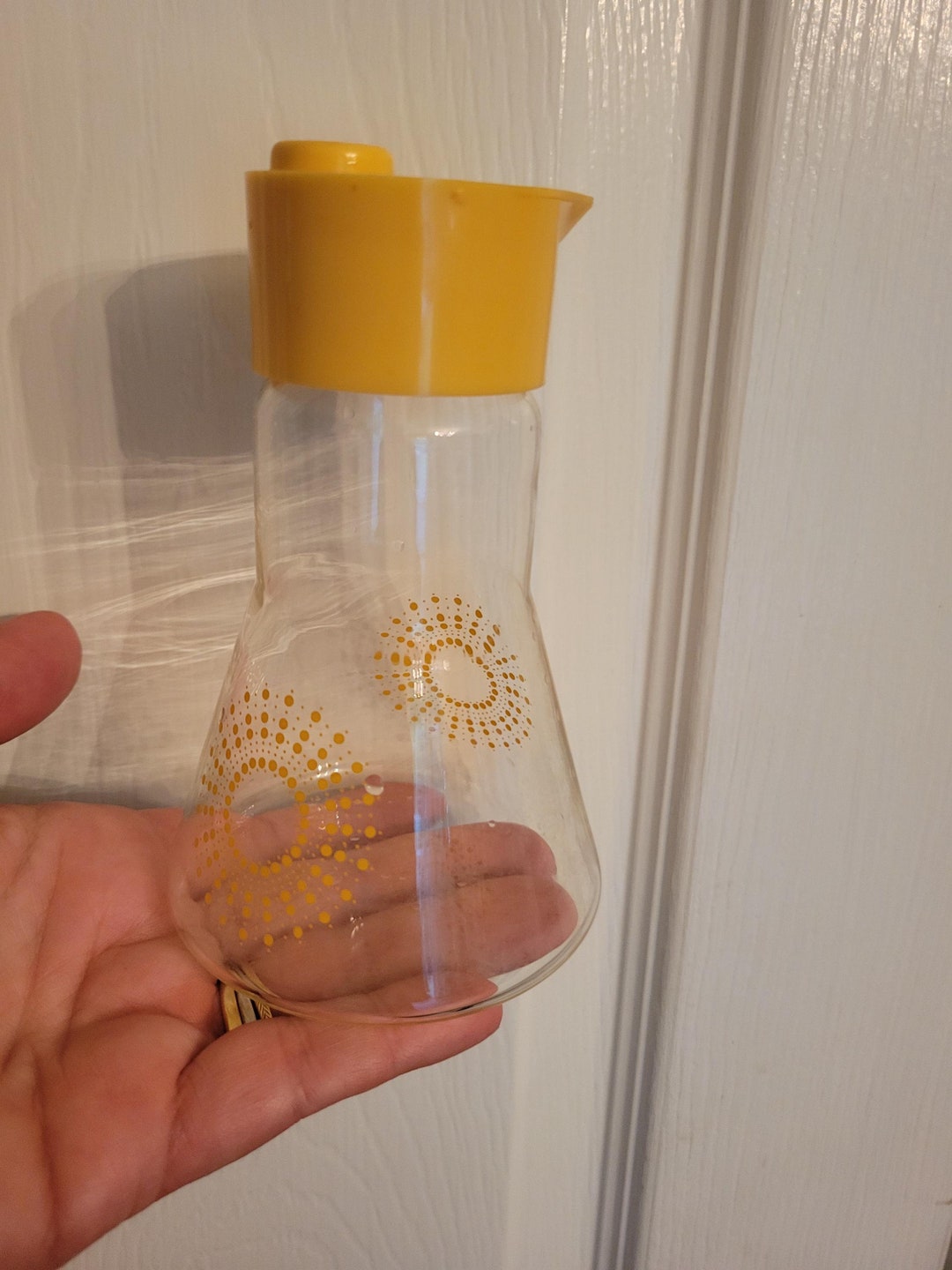 Vintage Pyrex Atomic Sunburst Dressing/syrup Dispenser With Yellow ...