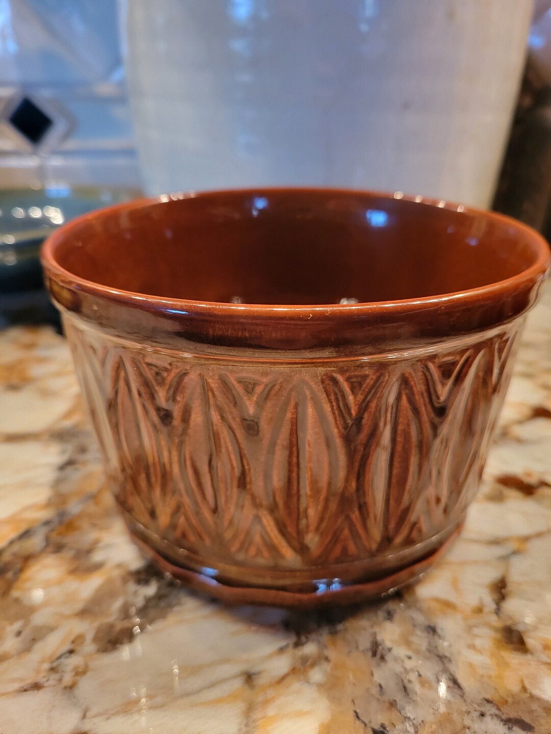Mccoy Brown Planter With Unique Design! - Etsy