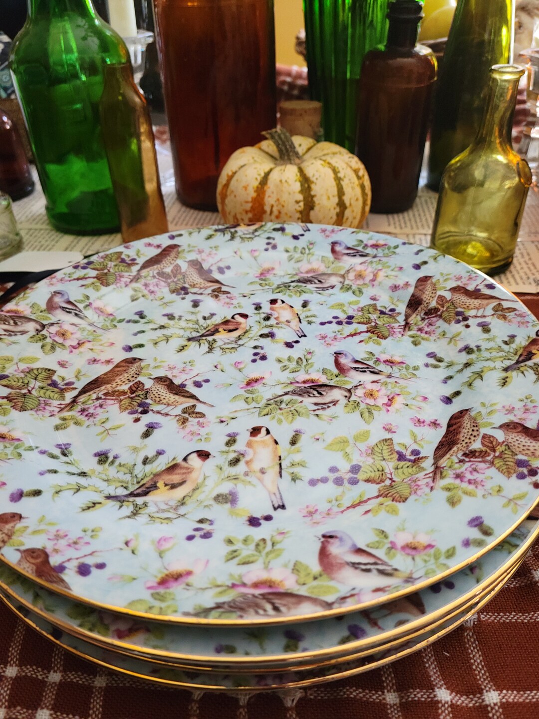 Vintage Chintz Bird Plates, Mayfair Collection by Jay, Set of Four - Etsy