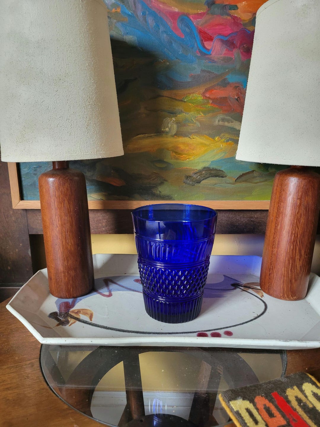 MMA Boston Sandwich Glass Large Cobalt Blue Tumbler Flip Glass/vase - Etsy