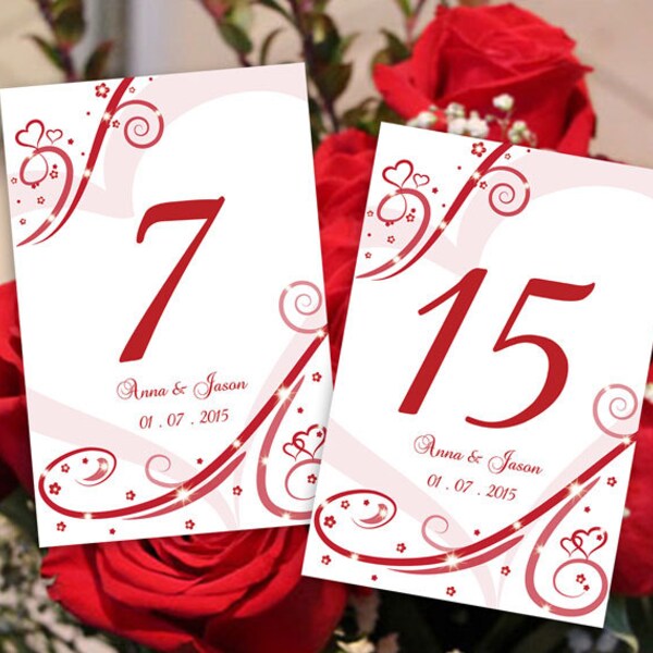 Heart Table Numbers - Etsy