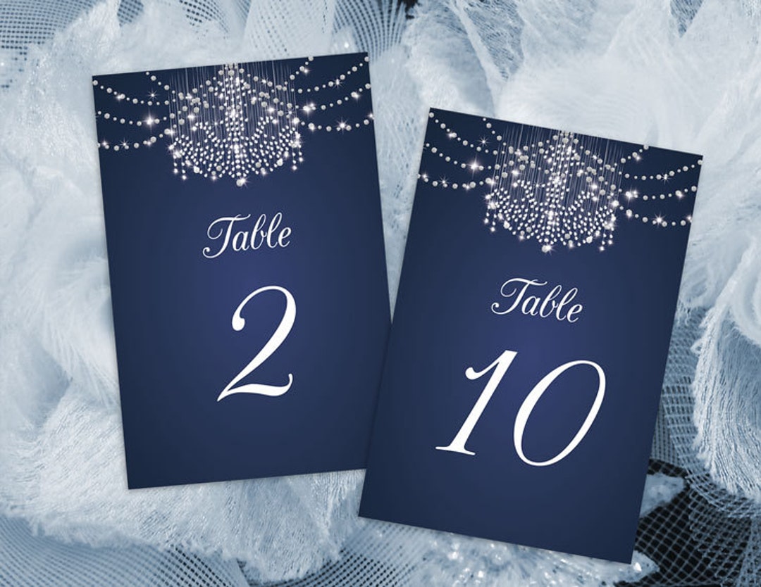DIY Printable Wedding Table Number Template Sparkly - Etsy