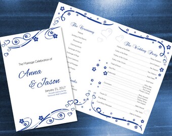 DIY Printable Wedding Program Template Editable MS Word File - Etsy