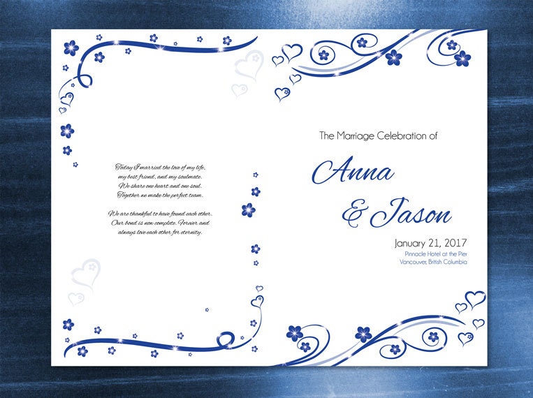 DIY Printable Wedding Program Template Editable MS Word File - Etsy