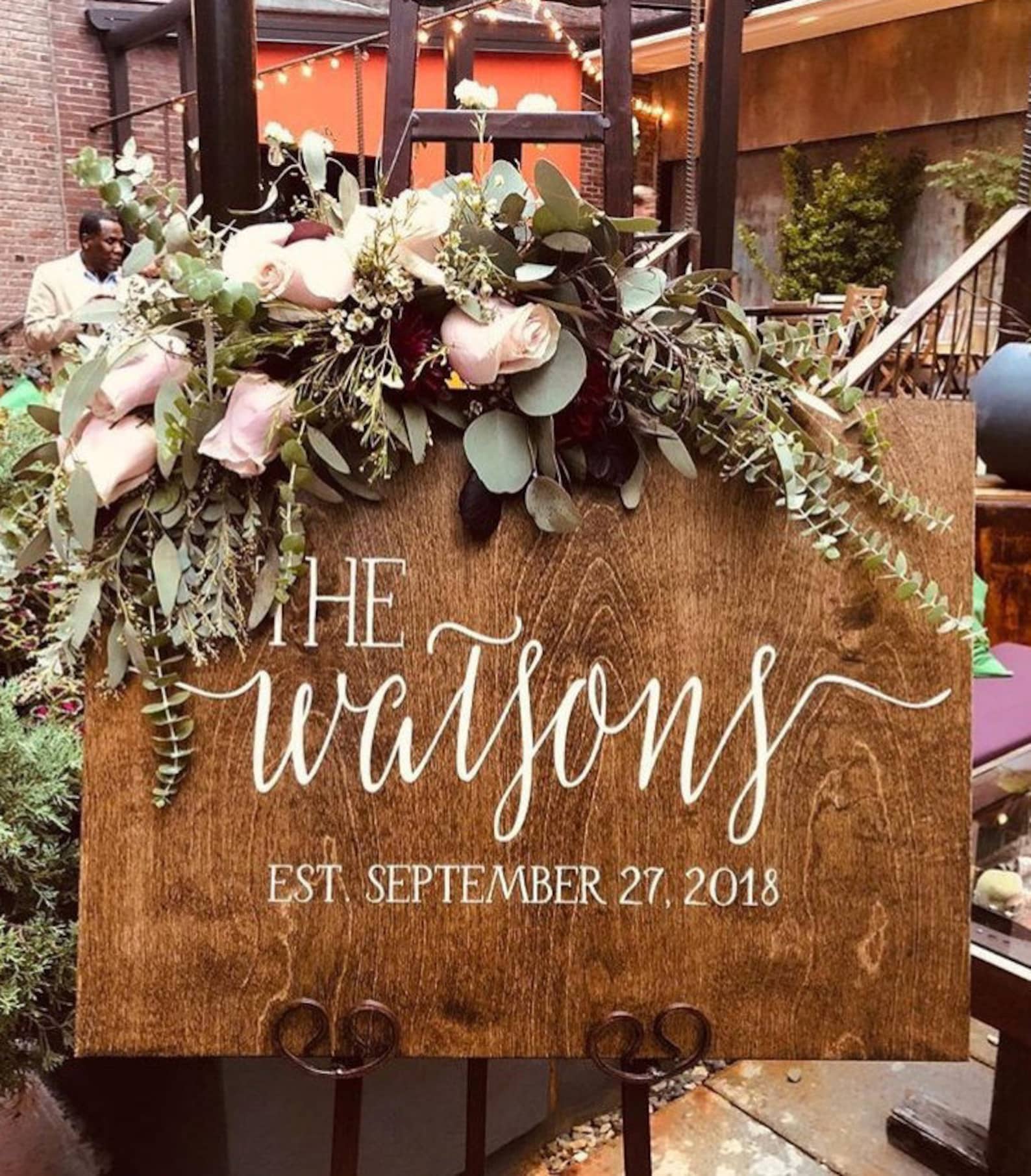 Wood Wedding Welcome Sign Rustic Wedding Sign Last Name Sign - Etsy