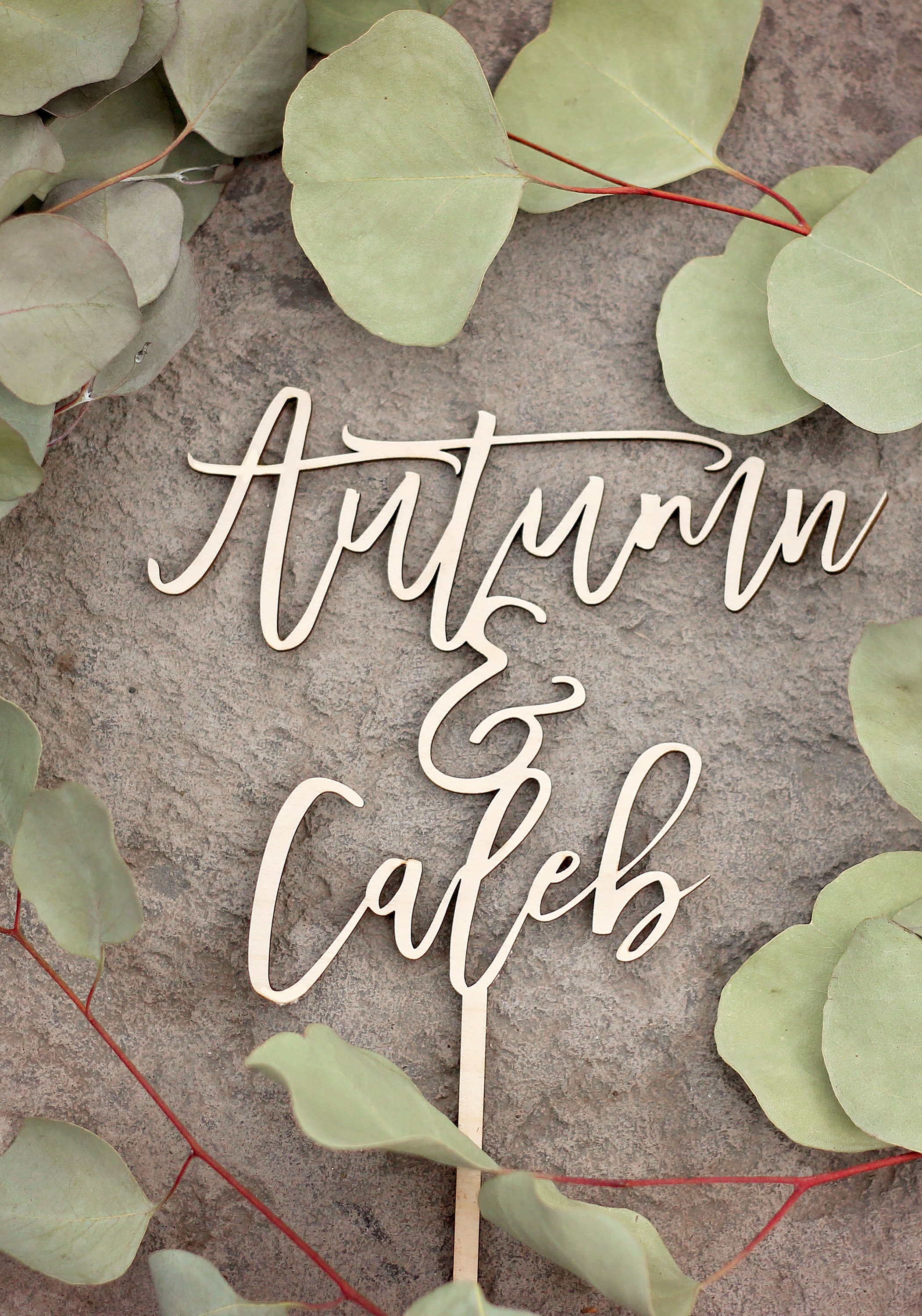 Name Wedding Cake Topper Couples Names Cake Topper Rustic | Etsy