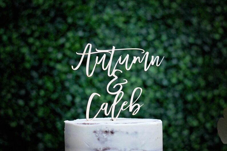 Name Wedding Cake Topper Couples Names Cake Topper Rustic | Etsy