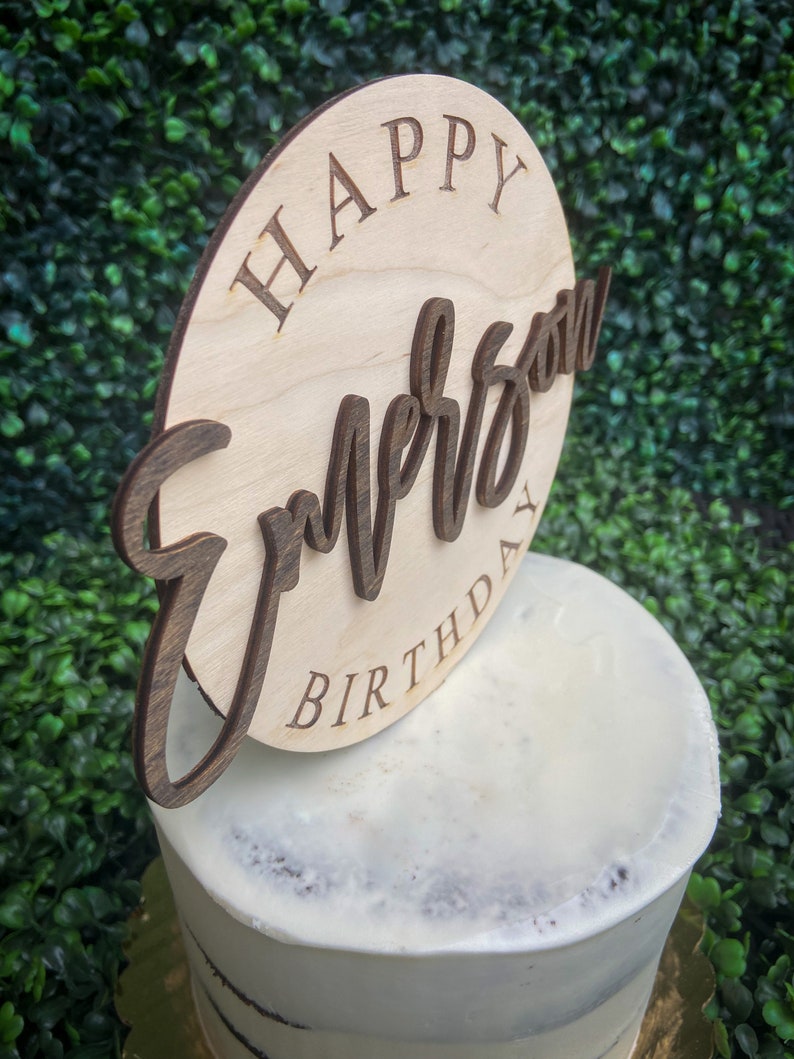 Personalized Birthday Cake Topper Custom Topper Wood - Etsy