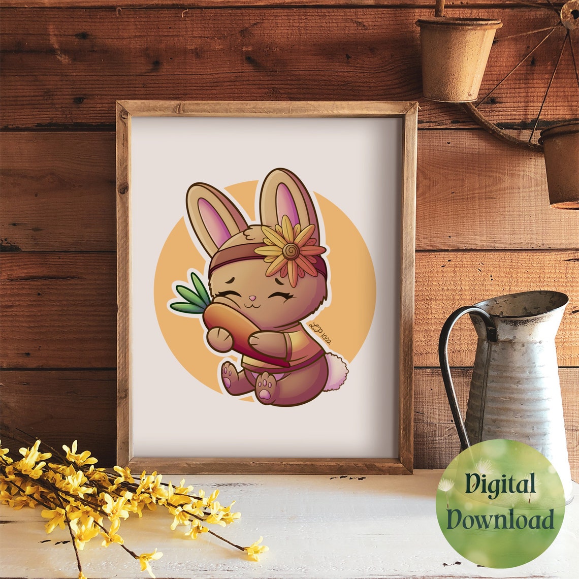 Fall Bunny Rabbit Printablejpegs and PNG - Etsy