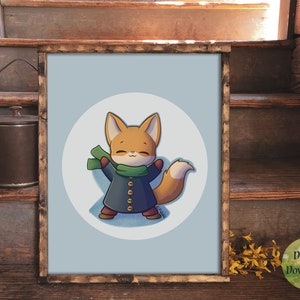 Chibi Fox Snow Angel Illustration Printable, Jpegs and PNG - Etsy