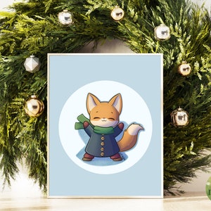 Chibi Fox Snow Angel Illustration Printable, Jpegs and PNG - Etsy