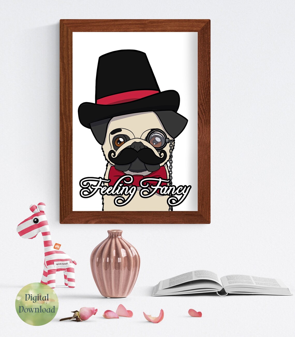 Fancy Pug Printable | Etsy