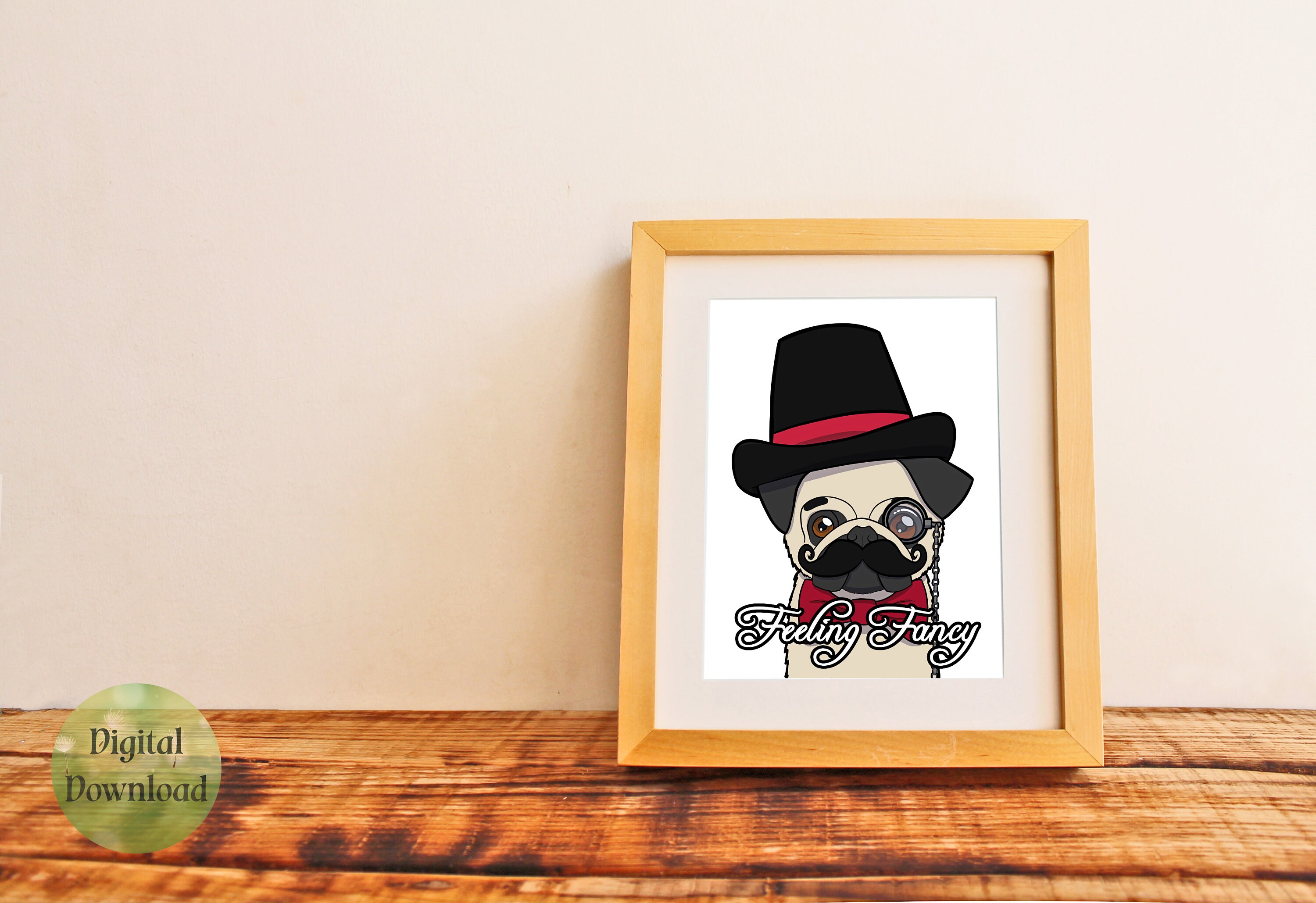 Fancy Pug Printable | Etsy