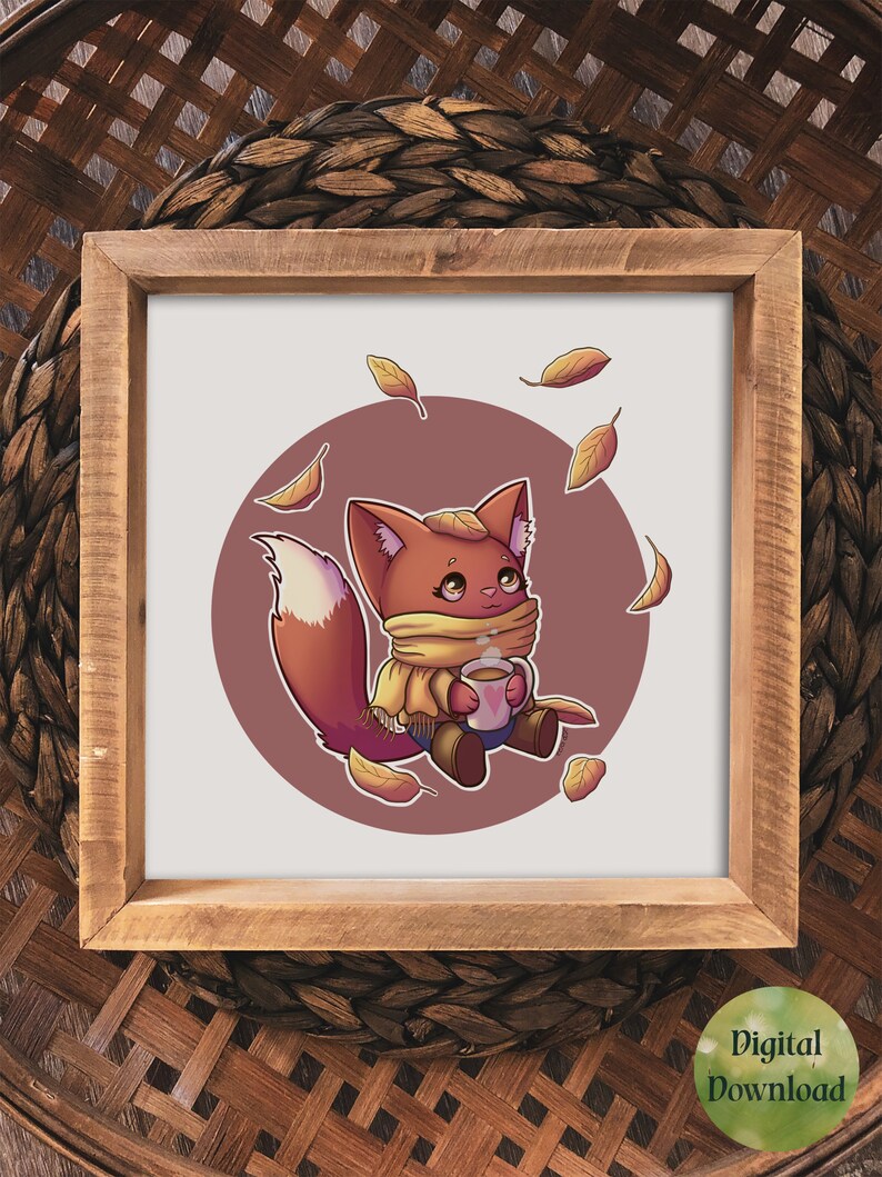 Cute Cottagecore Fox Printable - Etsy