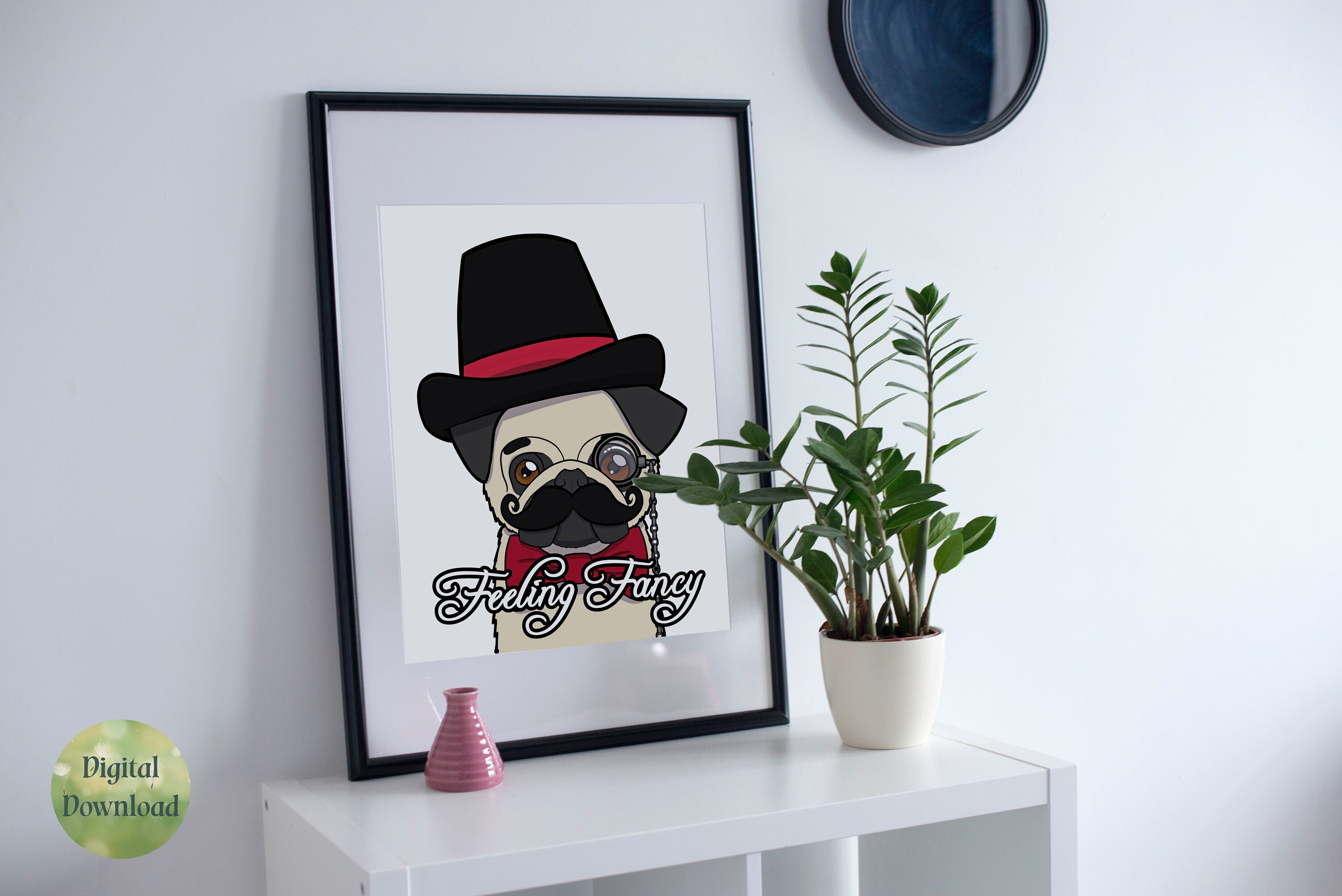 Fancy Pug Printable | Etsy