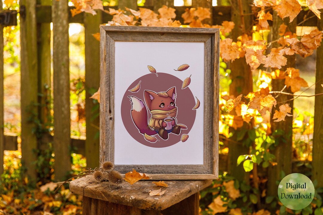 Cute Cottagecore Fox Printable - Etsy