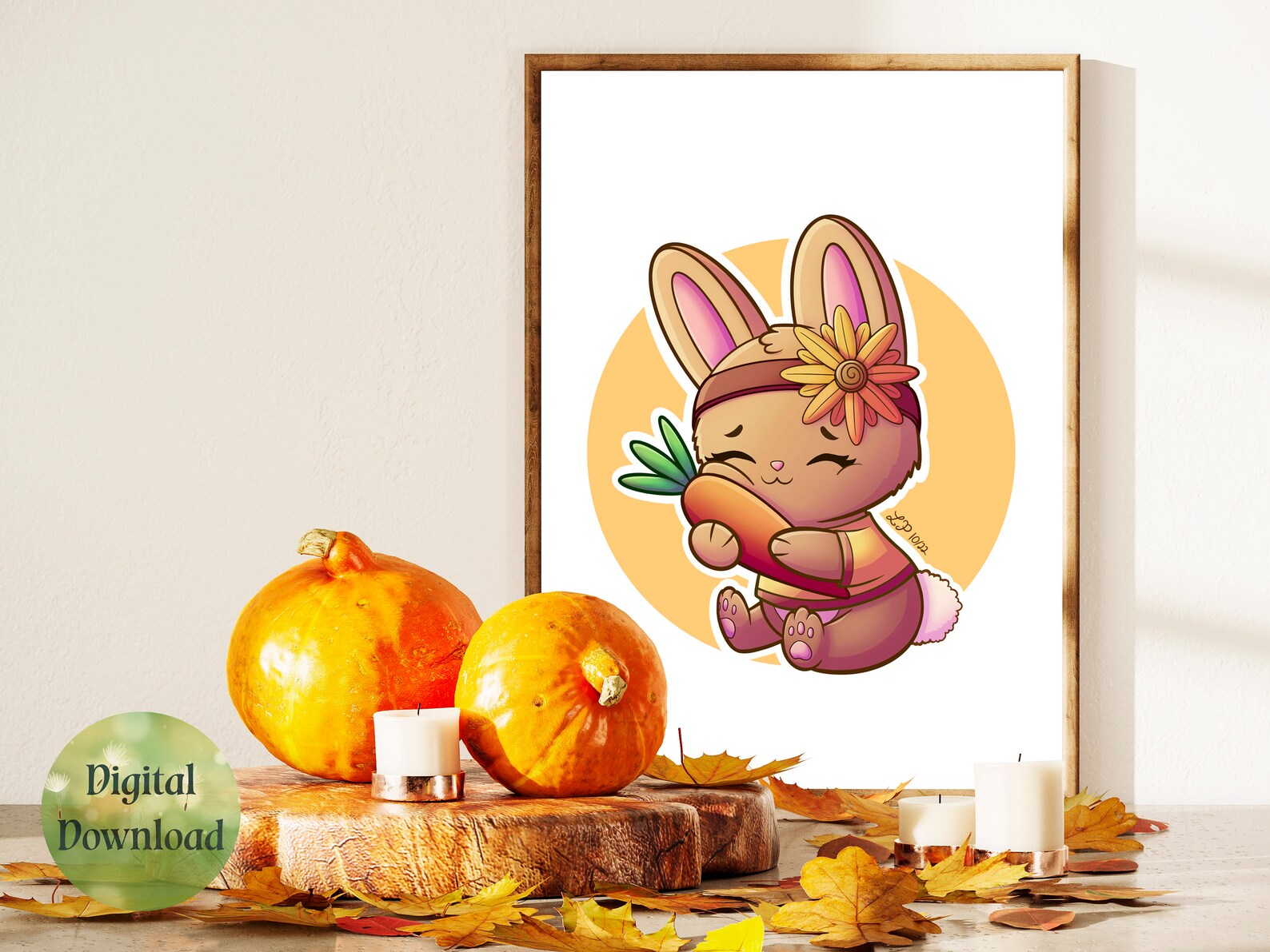 Fall Bunny Rabbit Printablejpegs and PNG - Etsy