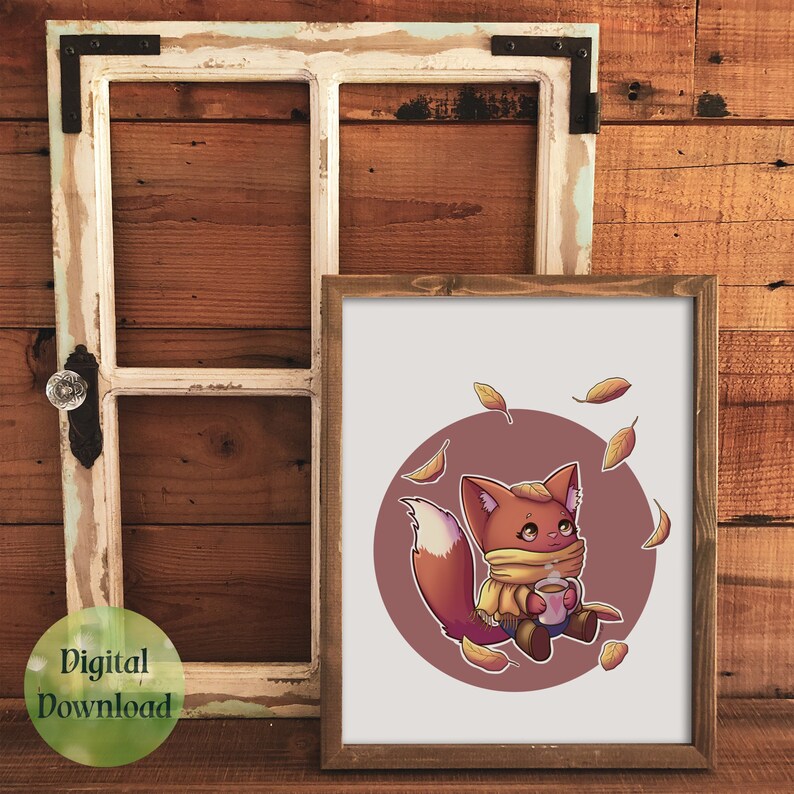 Cute Cottagecore Fox Printable - Etsy