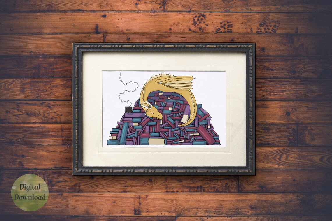 Dragon Book Hoard Printable | Etsy