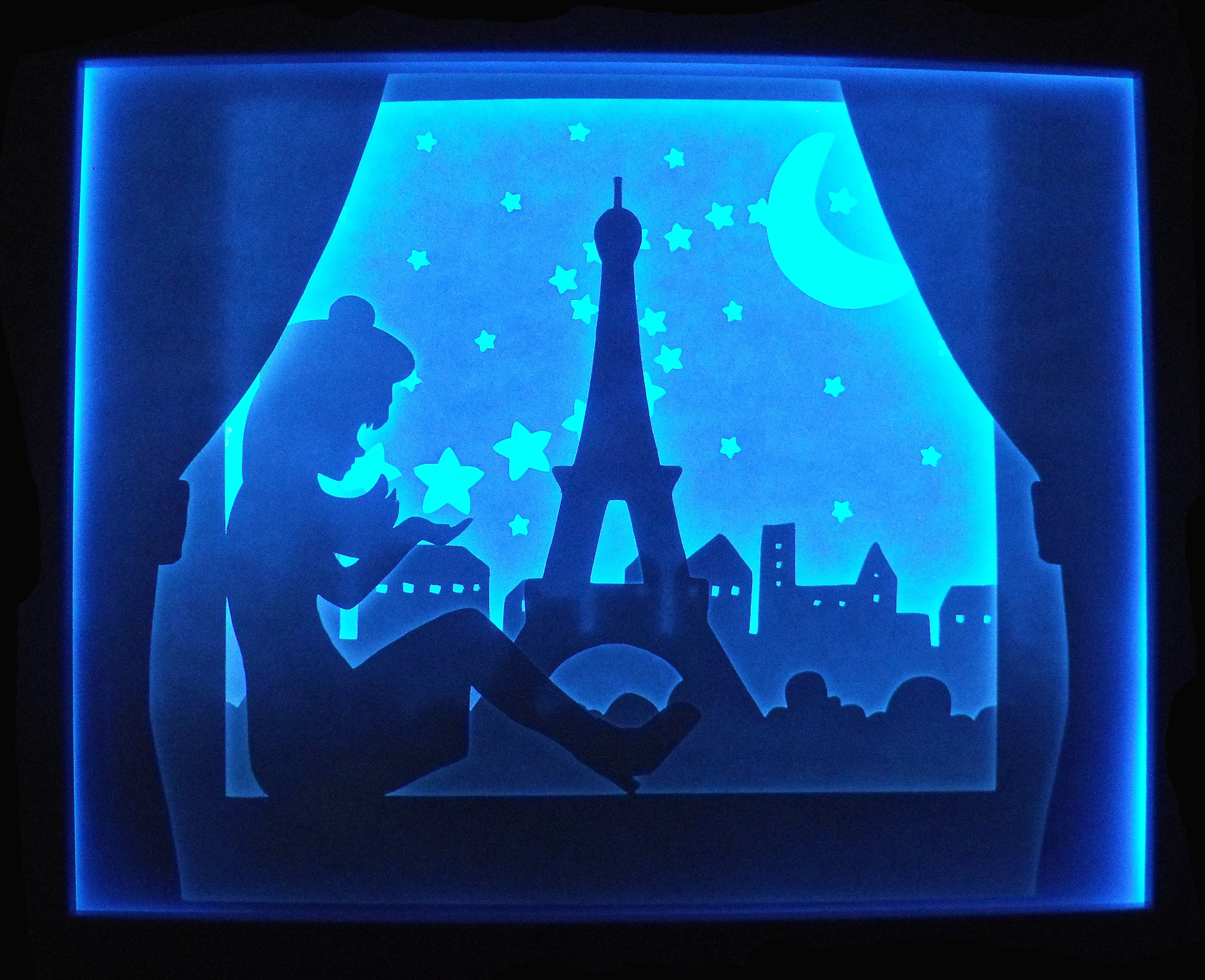 A Night in Paris Shadow Box Light Box DIY Digital Download; SVG, PNG ...