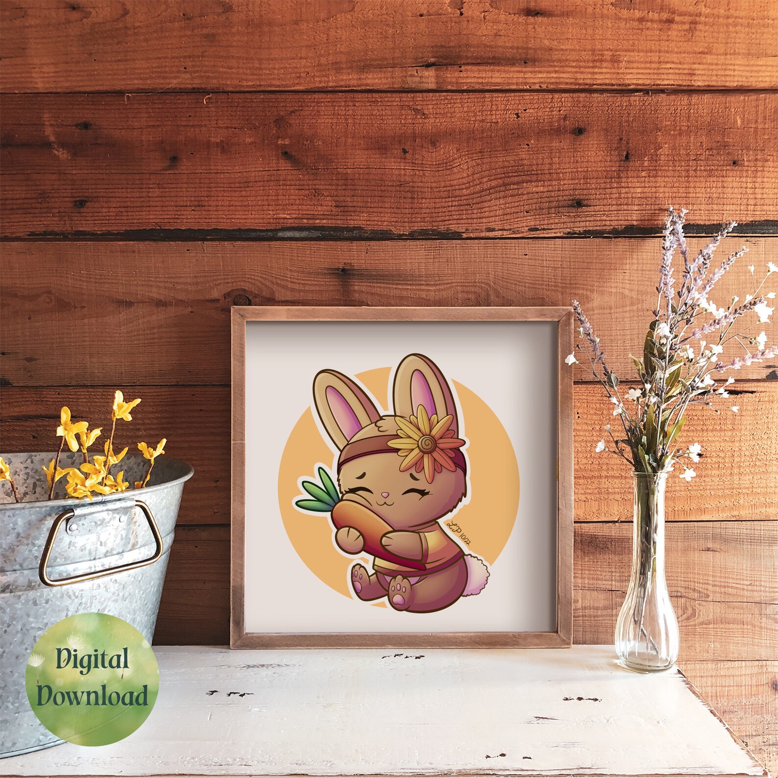 Fall Bunny Rabbit Printablejpegs and PNG - Etsy