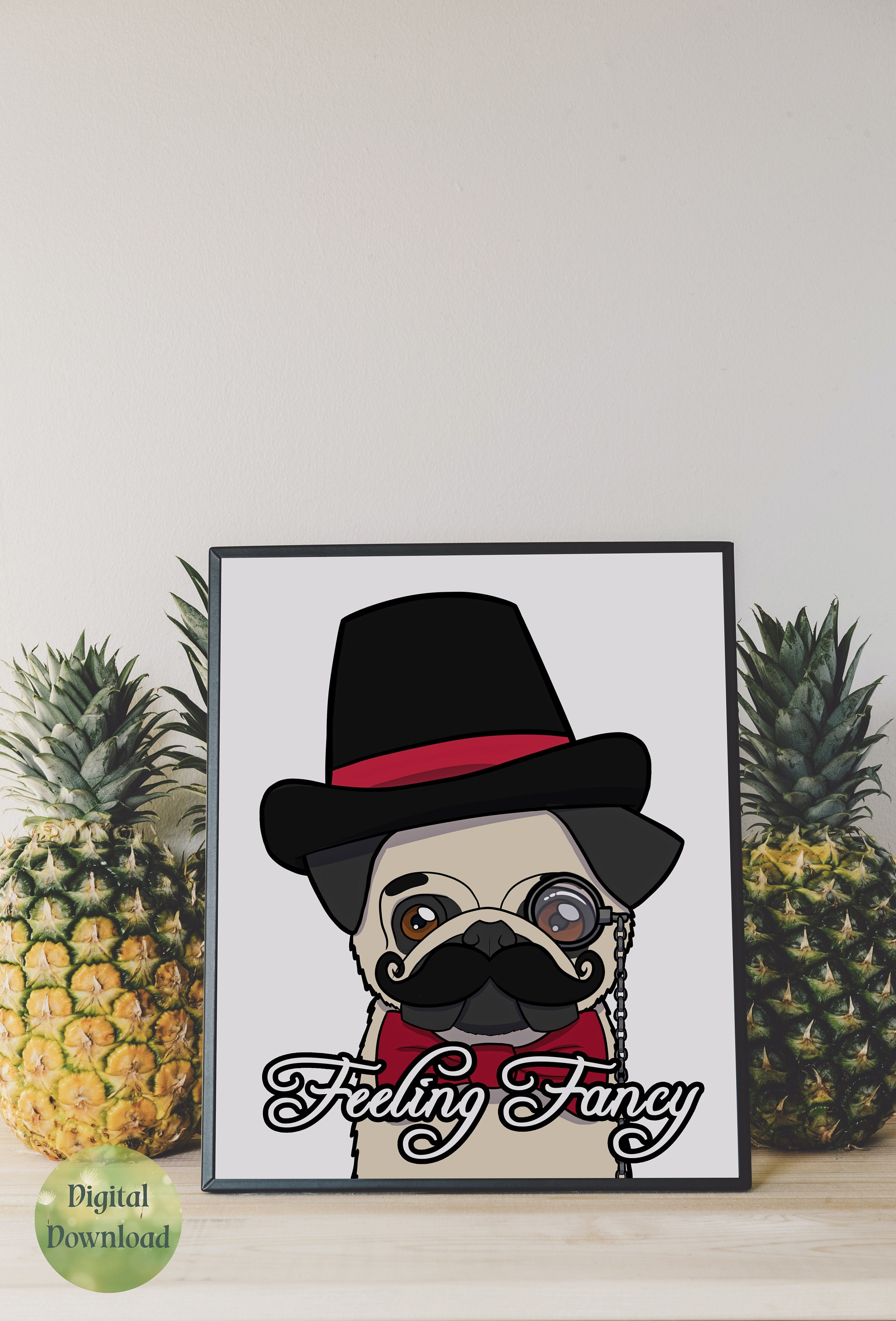 Fancy Pug Printable | Etsy