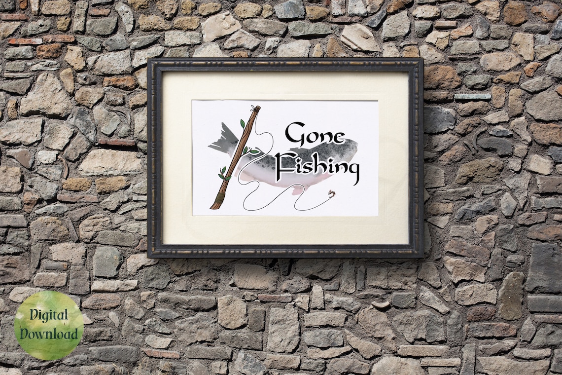 Gone Fishing Sign Printable | Etsy