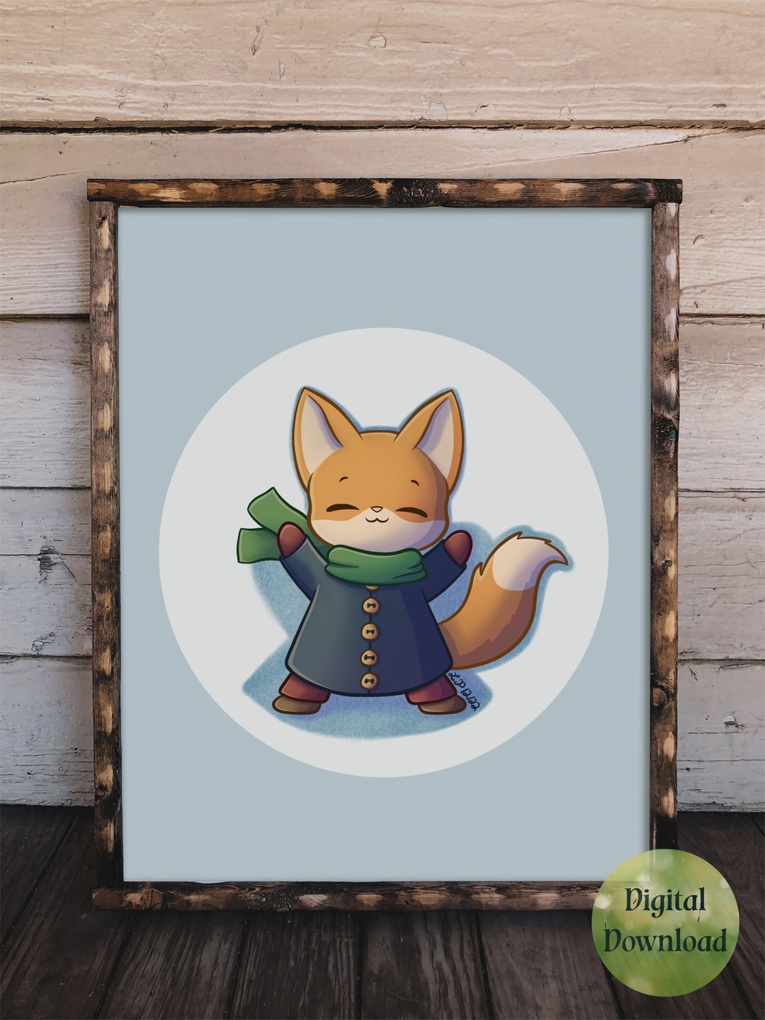 Chibi Fox Snow Angel Illustration Printable, Jpegs and PNG - Etsy