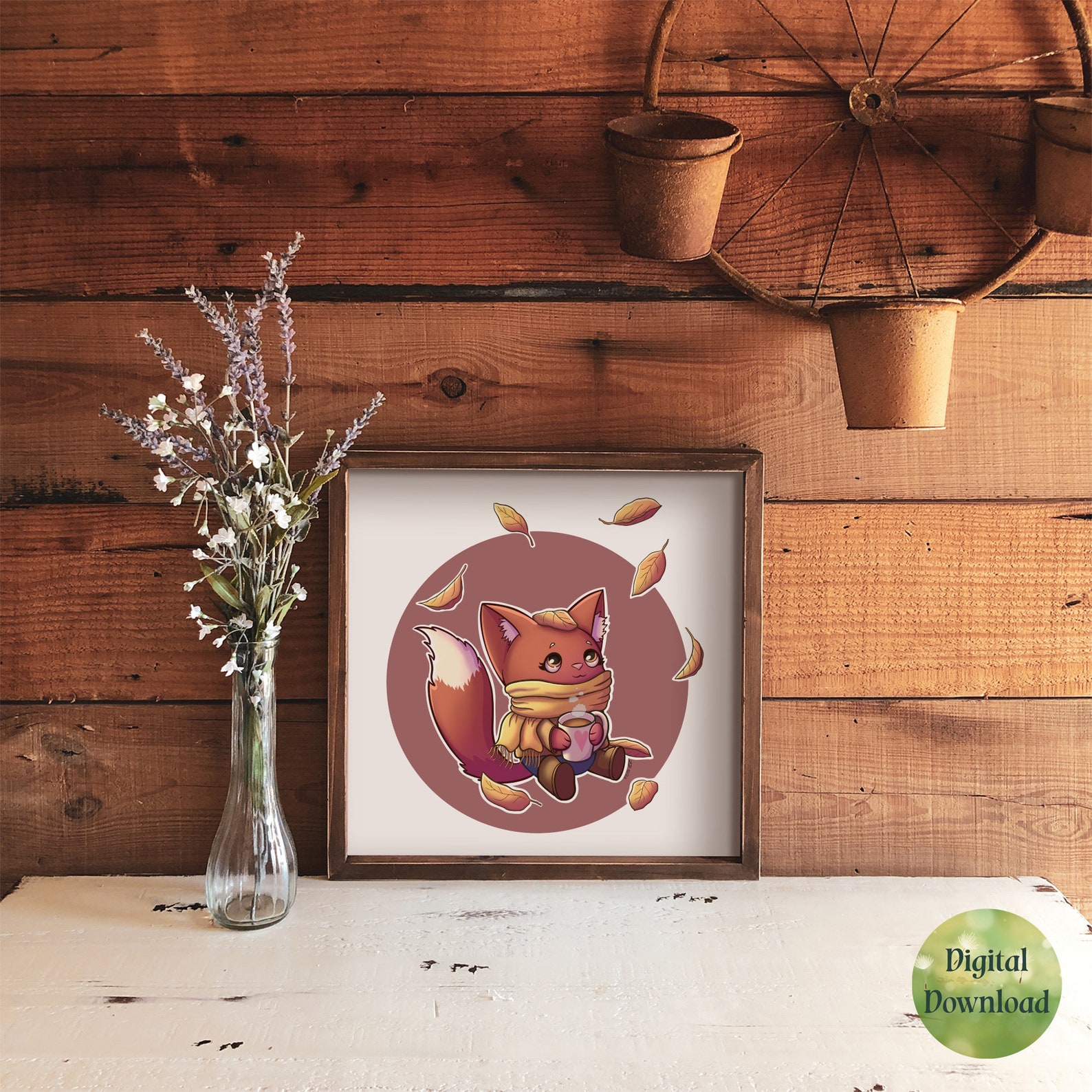 Cute Cottagecore Fox Printable - Etsy