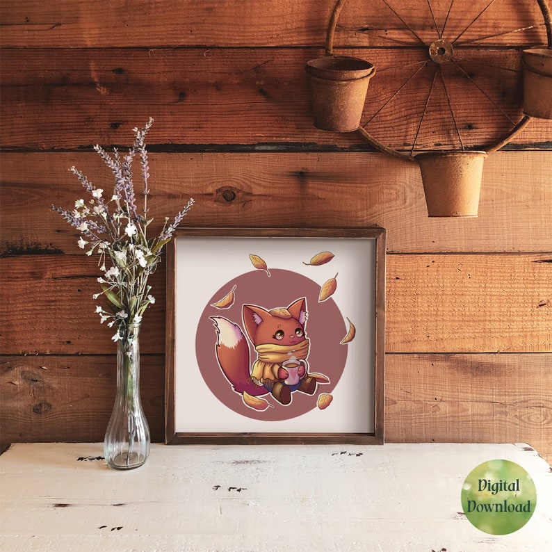 Cute Cottagecore Fox Printable - Etsy