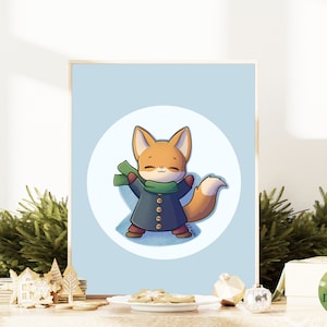 Chibi Fox Snow Angel Illustration Printable, Jpegs and PNG - Etsy