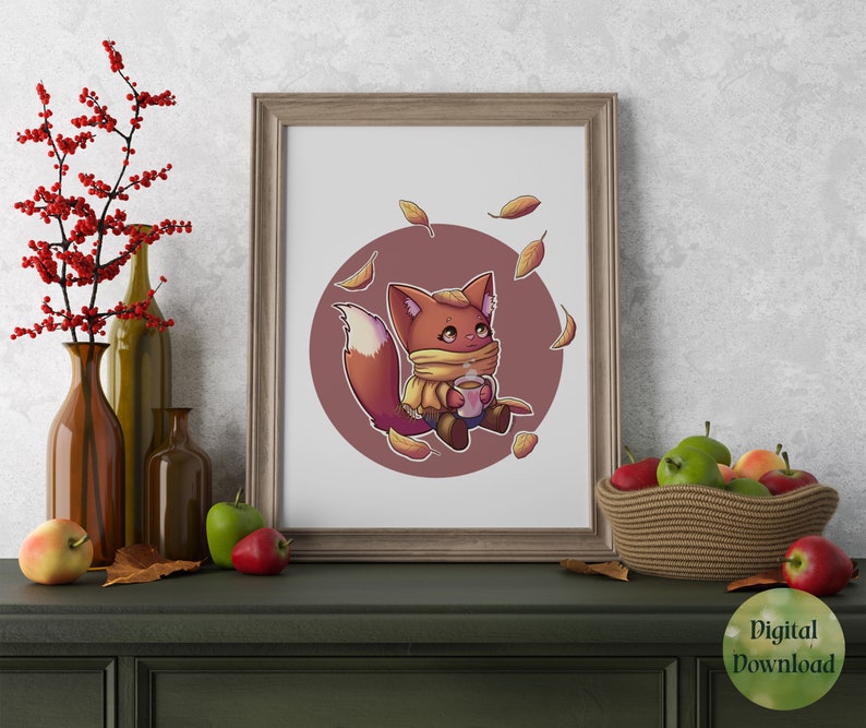 Cute Cottagecore Fox Printable - Etsy