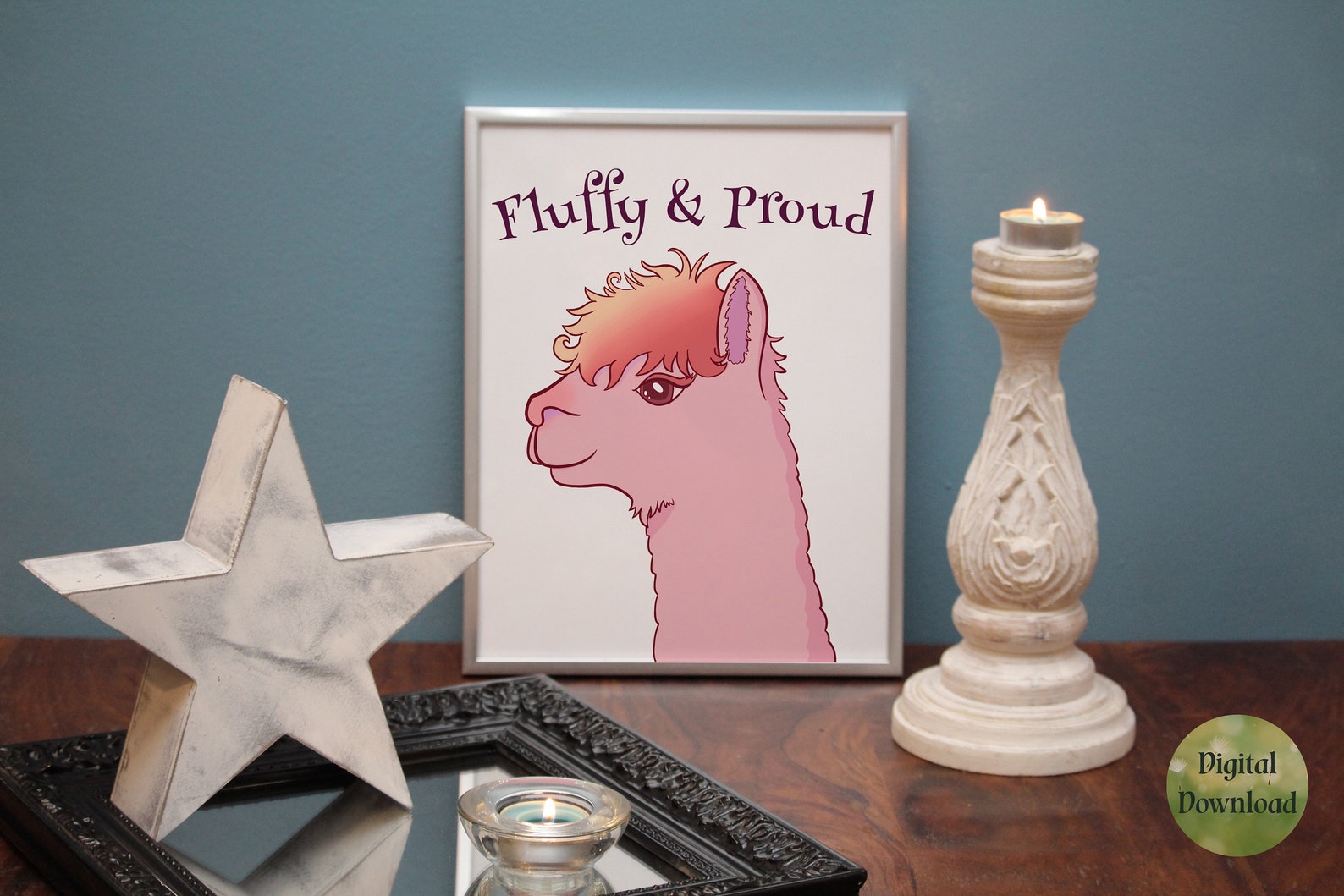 Fluffy Llama Printable | Etsy