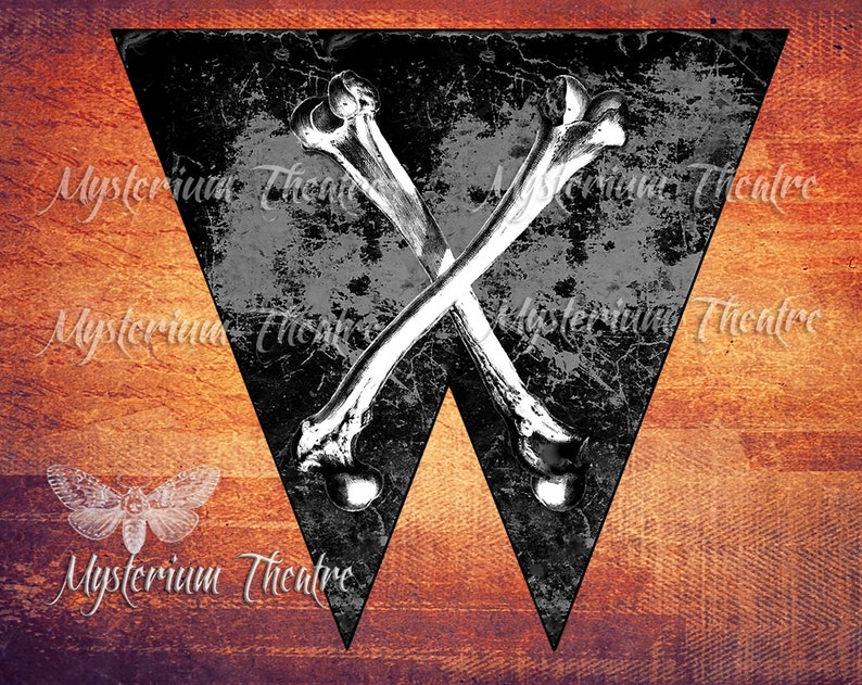 Halloween Printable Skull and Bones Large 16 Long Banner - Etsy