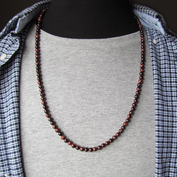 Red Tiger Eye Necklace - Etsy