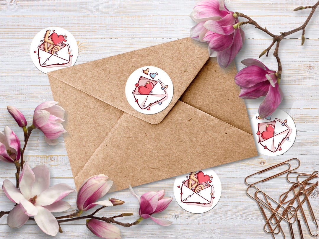 Envelope Stickers | Envelope Seals | 48 per Sheet | 2 Styles | 25mm ...
