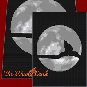 CAT and MOON 5 Colours Graphghan Pattern for Single - Etsy