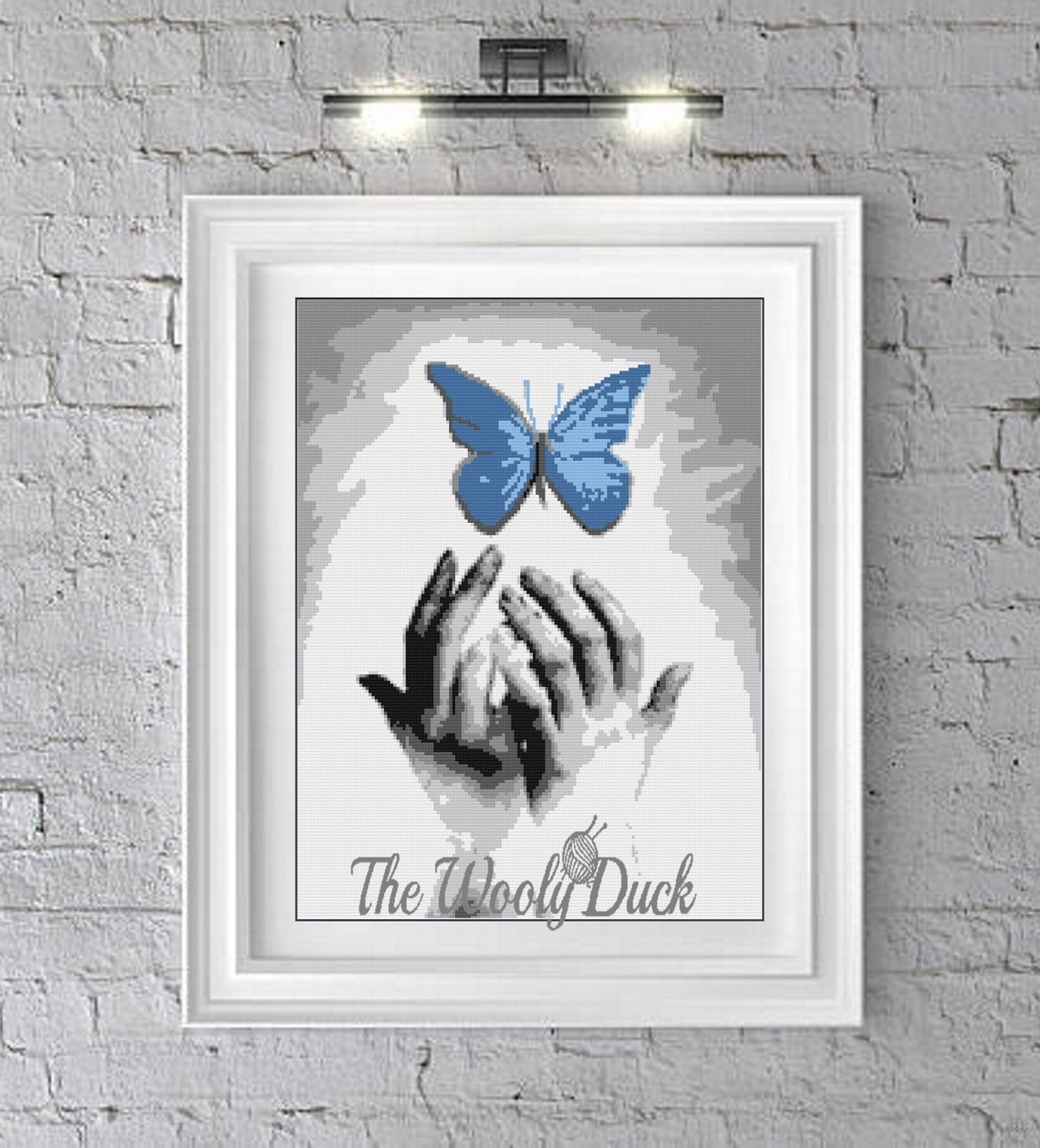 BLUE BUTTERFLY and Hands 8 Colours Graphghan Pattern for | Etsy