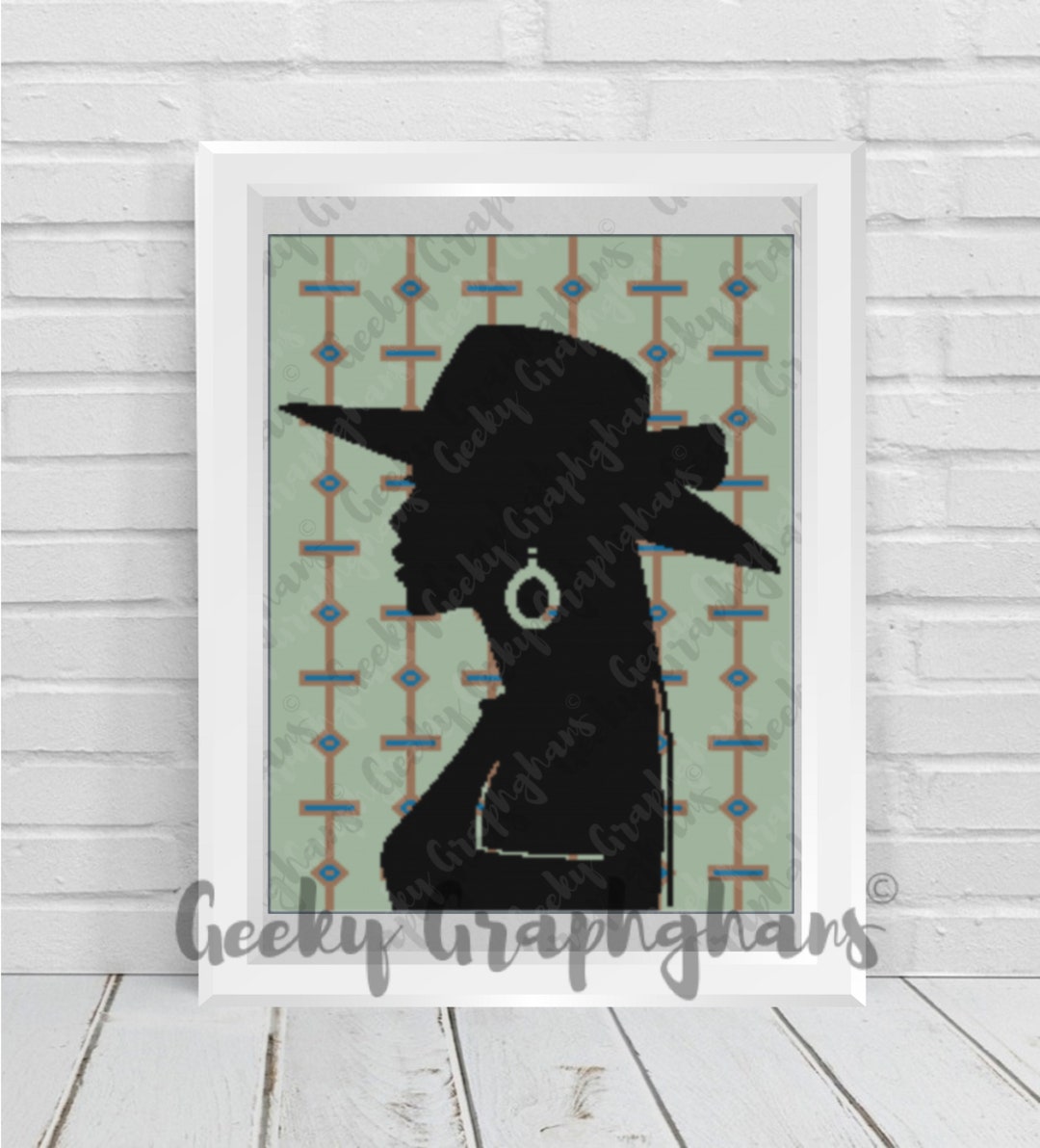 Woman in Hat Crochet Graphghan Pattern - Etsy