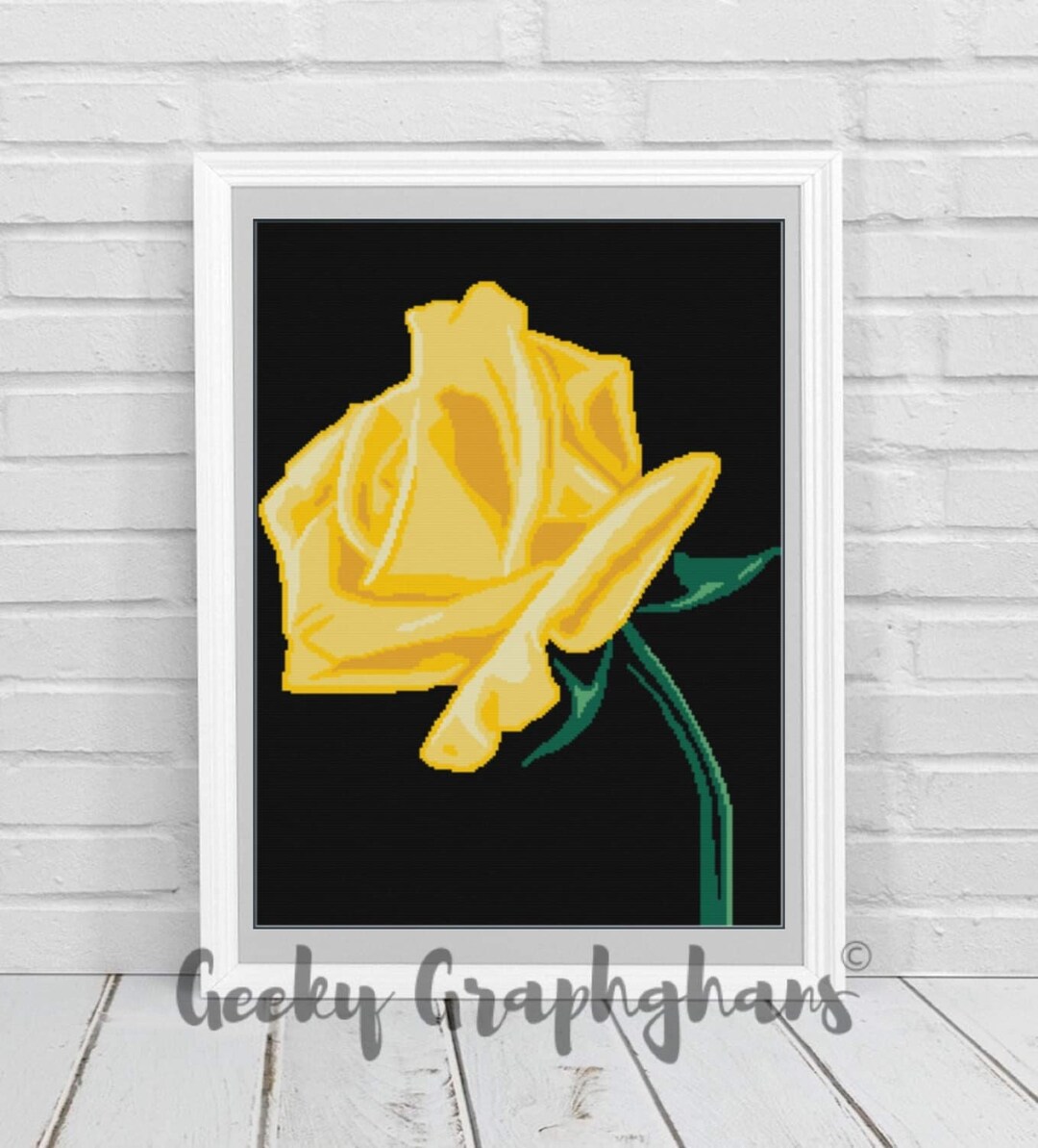 Yellow Rose Crochet Graphghan Pattern - Etsy