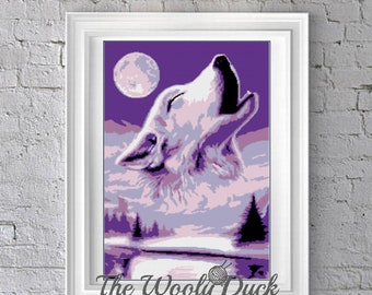 Wolf Howling at the Moon Crochet Graph Pattern - Etsy