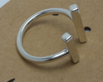 Open Bar RingParallel Bar RingDouble Bar RingGold Bar | Etsy