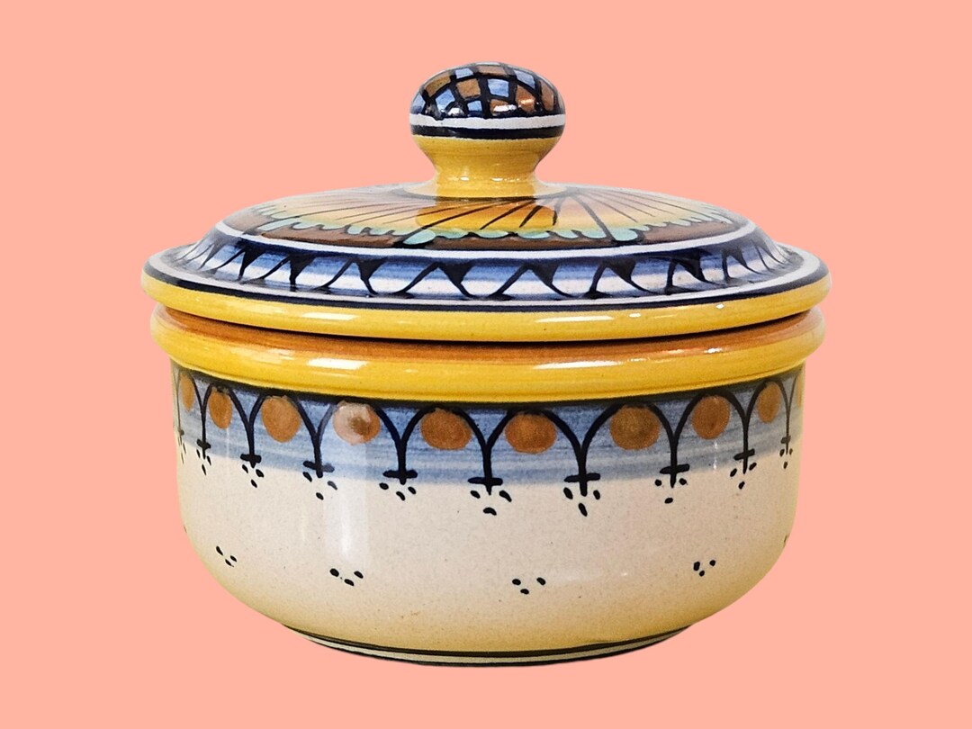 Vintage Deruta Italy Hand Painted Ceramic Lidded Jewelry or Keepsake ...