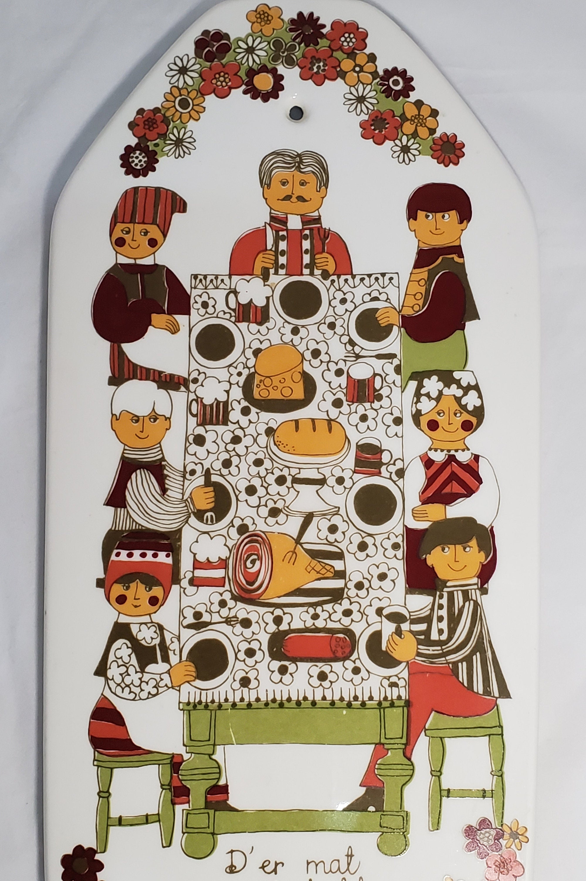 Vintage 1970s Turi Design Figgjo Flint Folklore Norway Trivet Plate ...