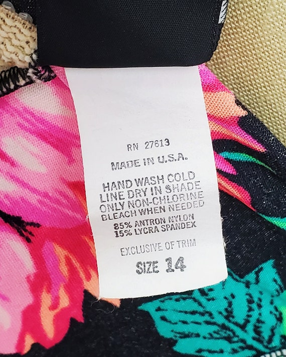 Vintage Island Native 1980s Floral One-Piece Swimsuit… - Gem