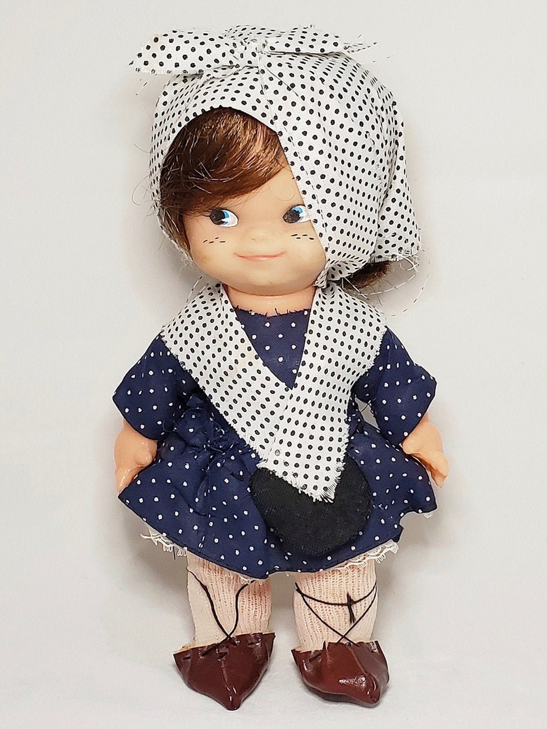 Vintage 1960s Hard Plastic Peasant Girl Celluloid Doll Toy - Etsy